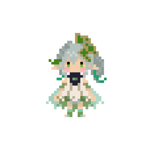 原神「ナヒーダ」のドット絵イラスト フリー素材 | シンプルなフリー素材 そざいのえん