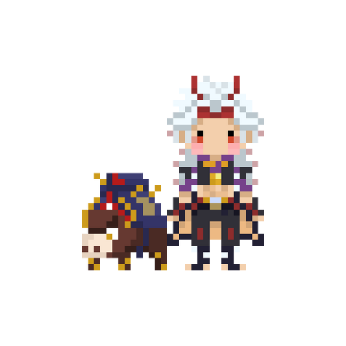 原神「荒瀧一斗(あらたきいっと)」のドット絵イラスト フリー素材 | シンプルなフリー素材 そざいのえん